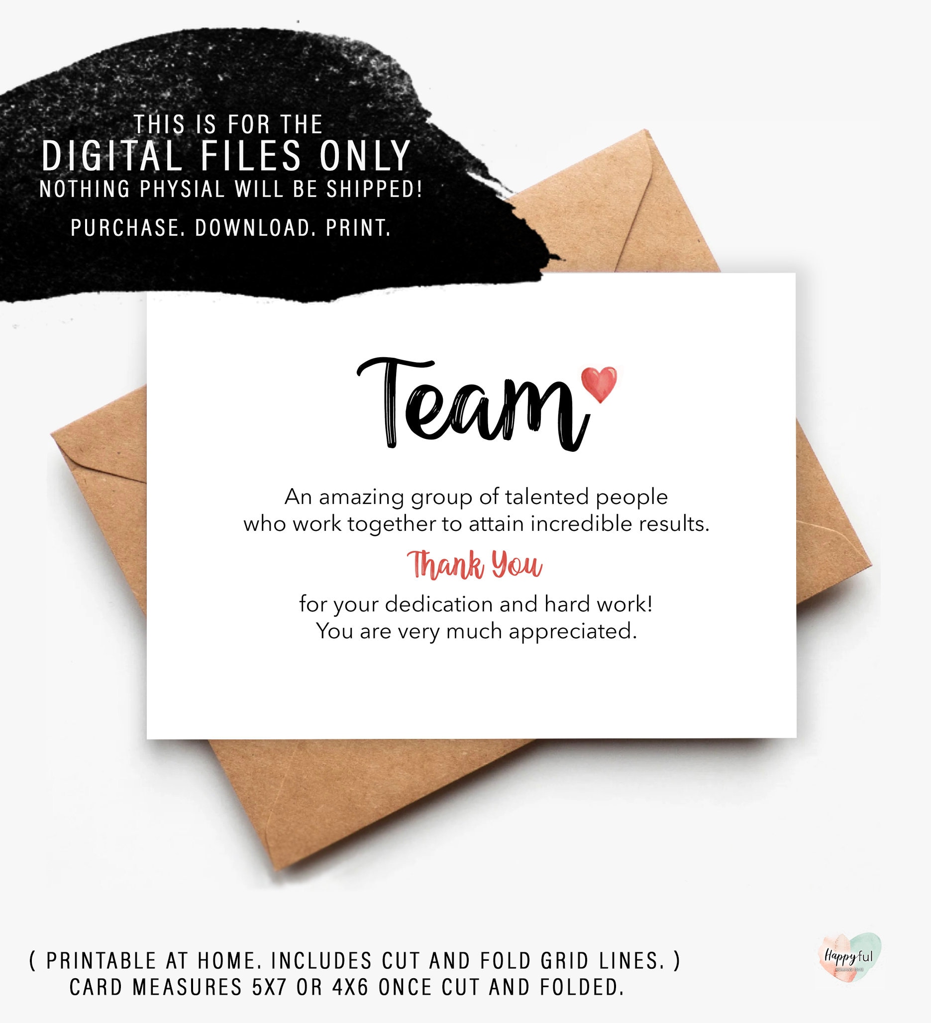 Team Work Card, Thank You, Appreciation, Teamwork, Printable Card - Etsy