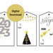 NYE Gift Tag, Digital Download, New Year's Gift Tag, Black and Gold ...
