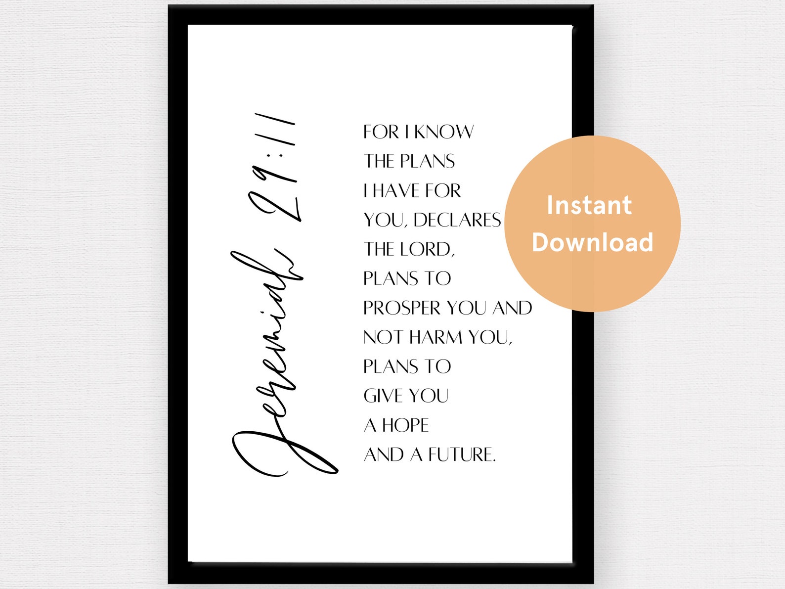 Jeremiah 29 11, Printable Wall Art, Bible Verse Wall Art, Digital ...