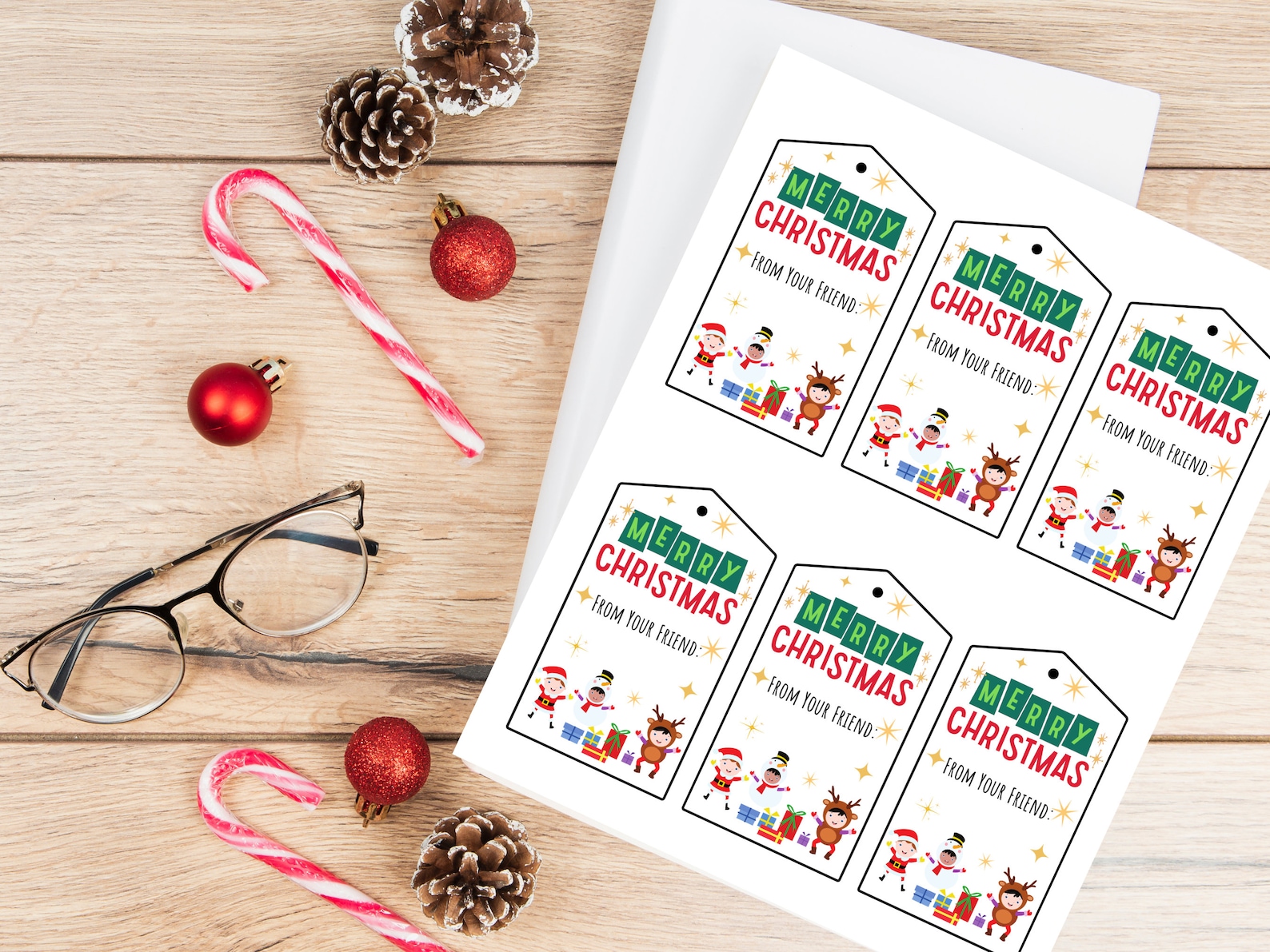 Printable Kids Christmas Gift Tags, Instant Download, Christmas Favor ...