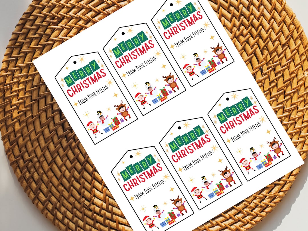 Printable Kids Christmas Gift Tags, Instant Download, Christmas Favor ...