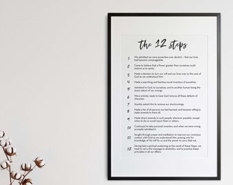The 12 Steps, AA Quotes, Recovery Slogans, Sobriety Printable Wall Art ...