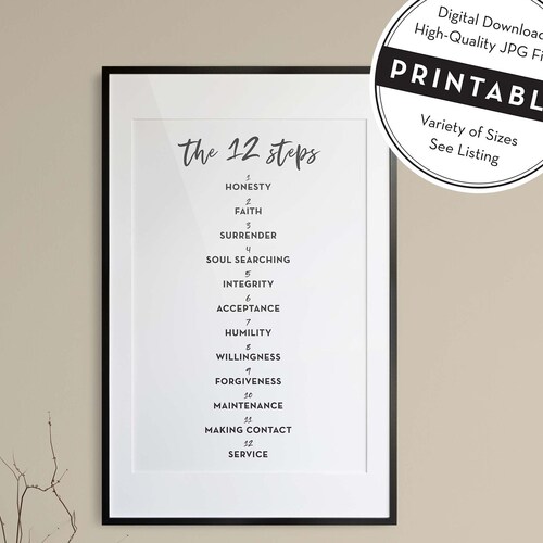 The AA Promises Addiction Recovery Wall Art Twelve Steps - Etsy