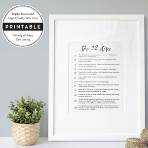 The 12 Steps, AA Quotes, Recovery Slogans, Sobriety Printable Wall Art ...