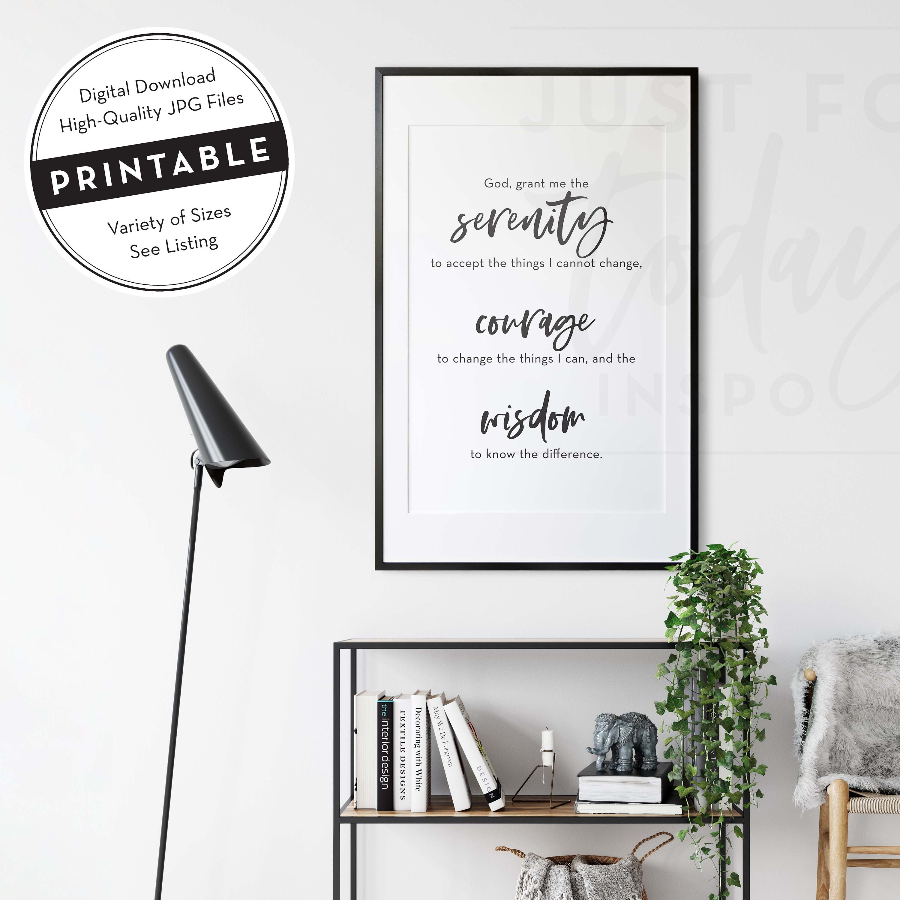 The Serenity Prayer, AA Quotes, Recovery Slogans, Sobriety Printable ...