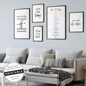The 12 Steps, AA Quotes, Recovery Slogans, Sobriety Printable Wall Art ...