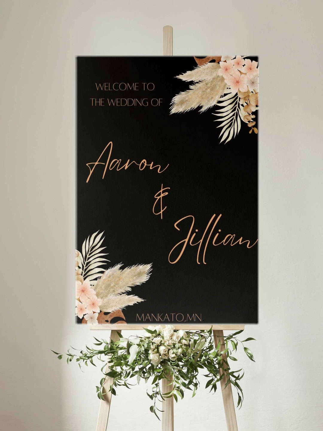 Boho Wedding Welcome Sign Template, Minimalist Welcome Sign - Etsy