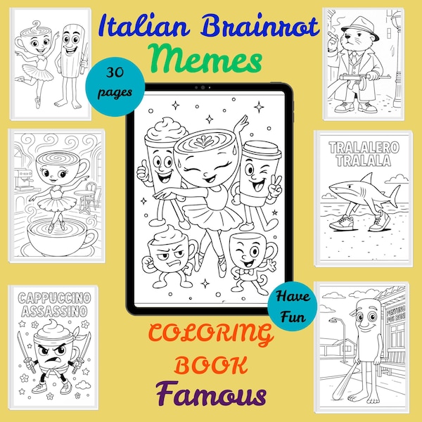 Italian brainrot coloring pages - Etsy 日本