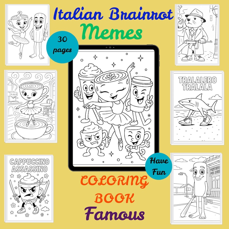 Italian Brainrot Coloring Page - Etsy