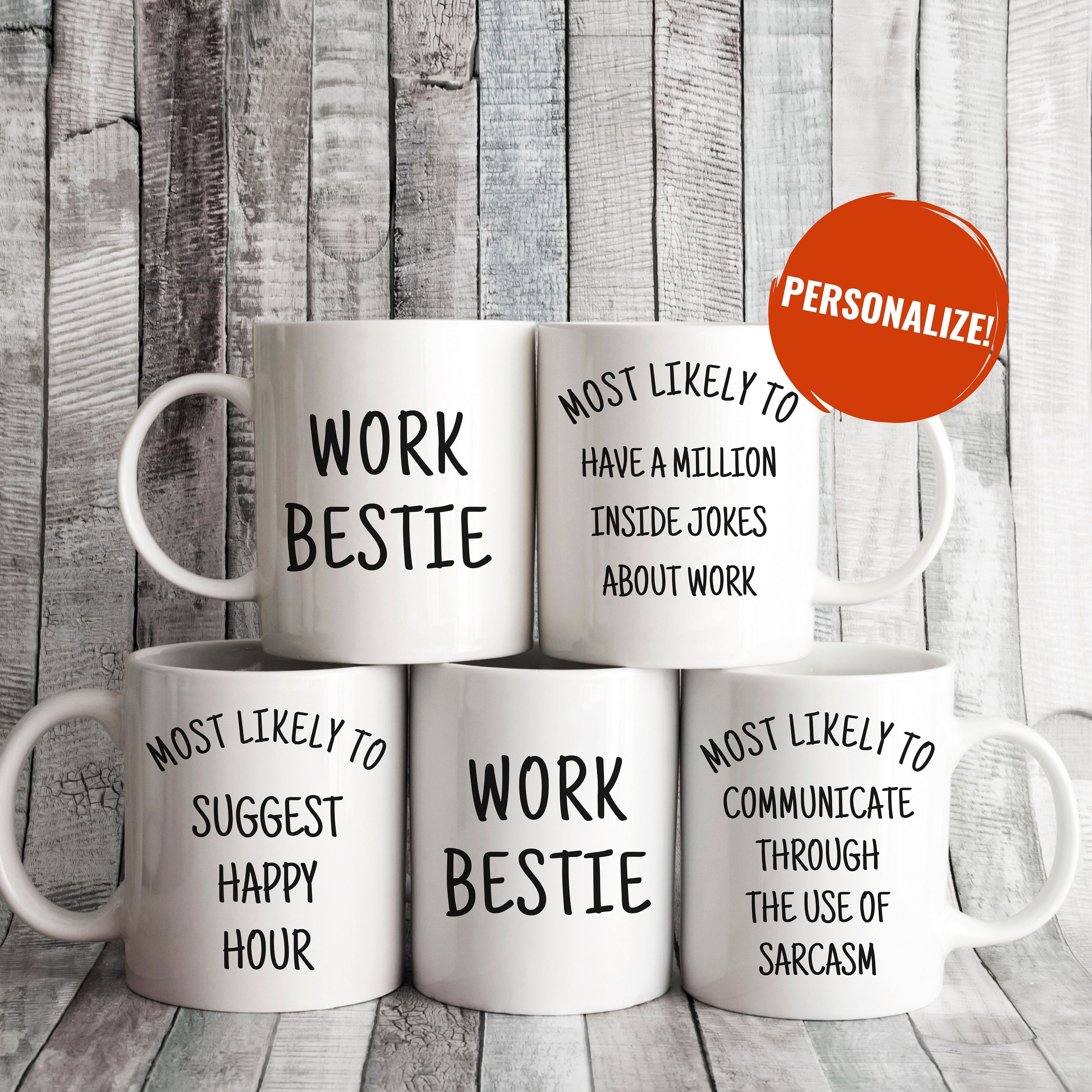 Most Likely to Be My Work Bestie Mug, Coworker Mug, Gift for Coworker ...