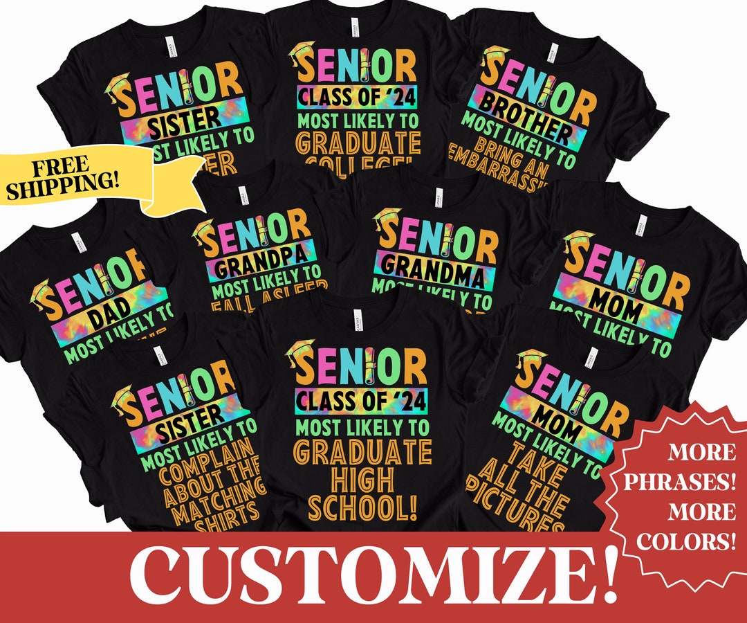Class of 2024 Family Graduation Shirts, Custom Family Graduation Shirts ...