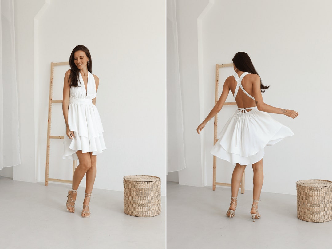 Short Wedding Dress. White Mini Bridal Dress. Graduation Dress for ...