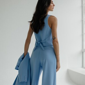 Light Blue Vest.classic Women's Vest. Sky Blue Women's Vest. Blue Vest ...