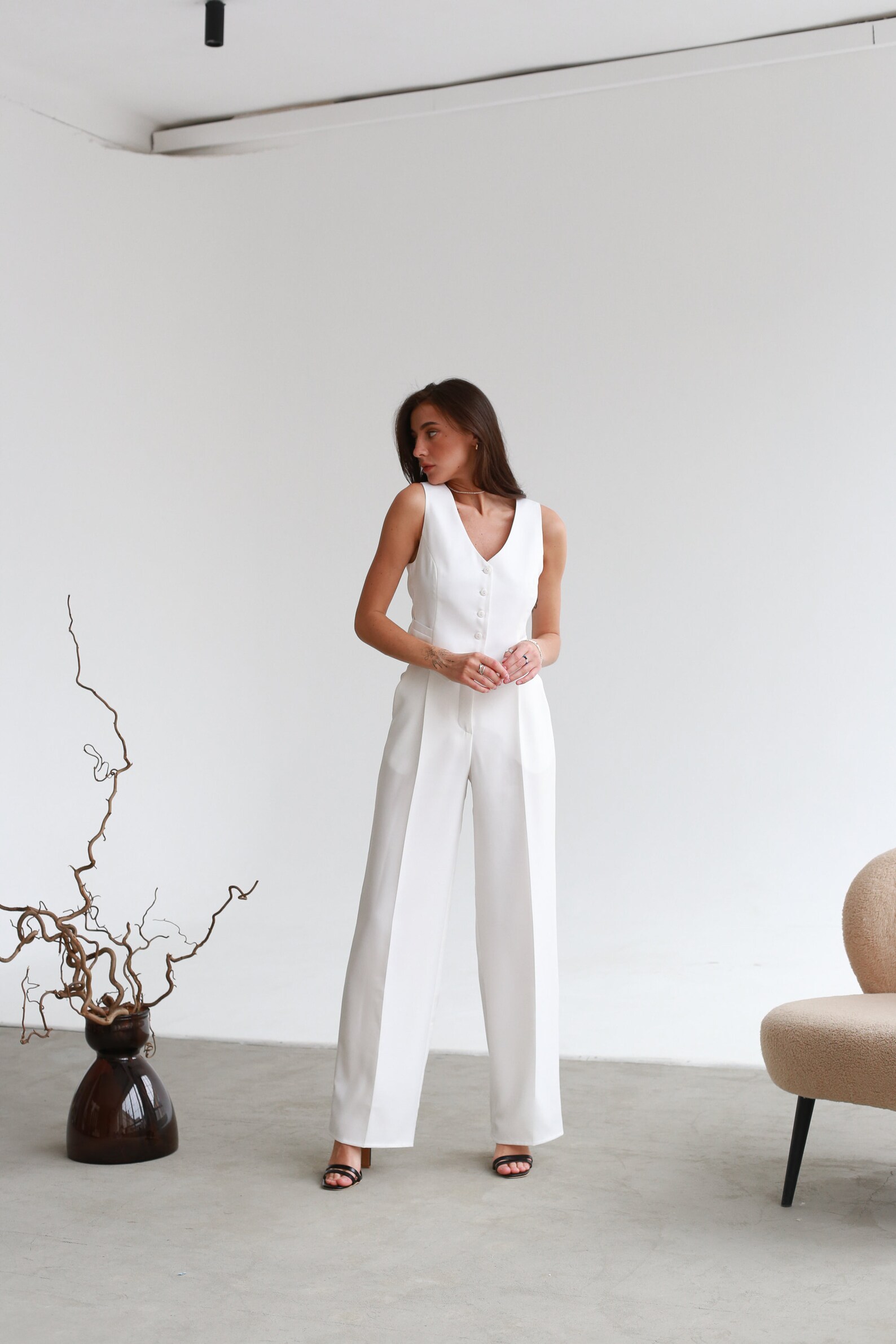 Classic Vest for Matching Suit. White Wedding Guest Suit Vest. - Etsy