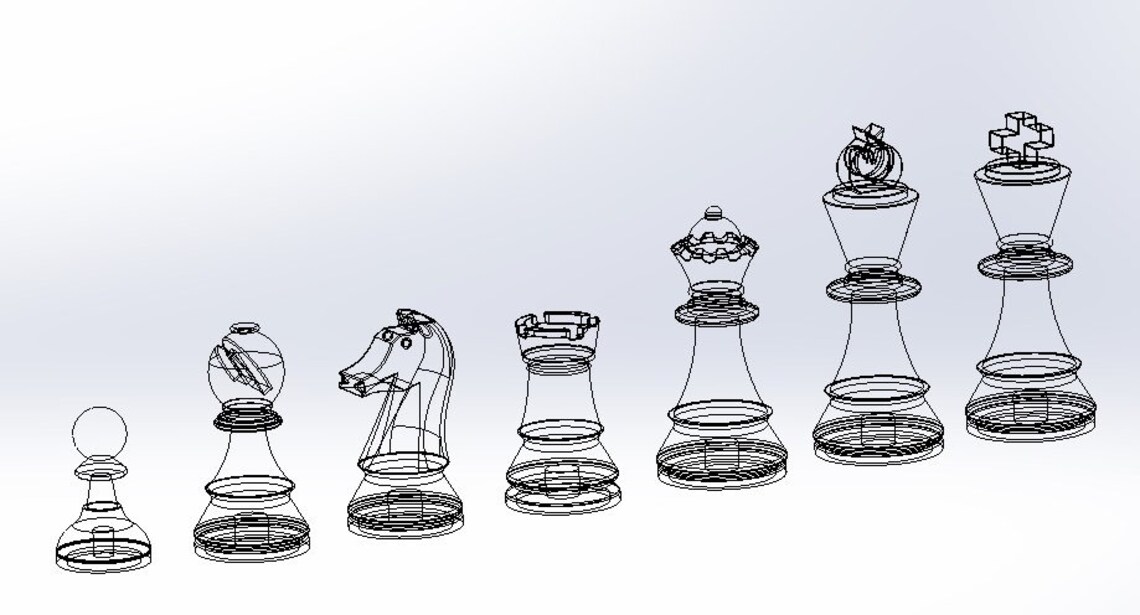 Chess Set STL Files for 3D Printers - Etsy