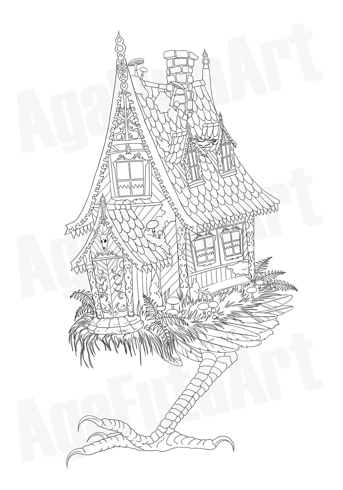 Baba Yaga Coloring Pages - Etsy