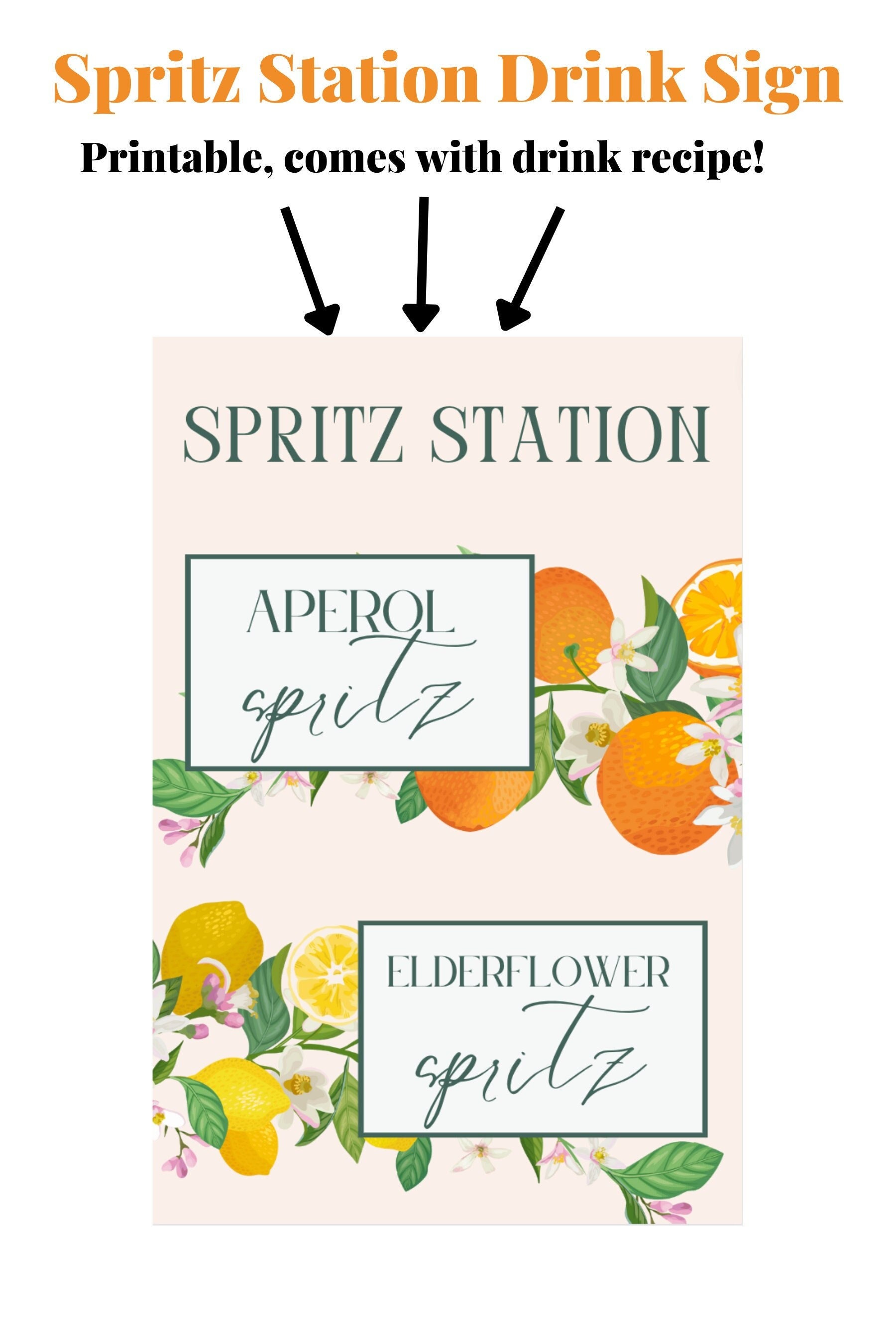 Spritz Station | Drink Signage - Etsy