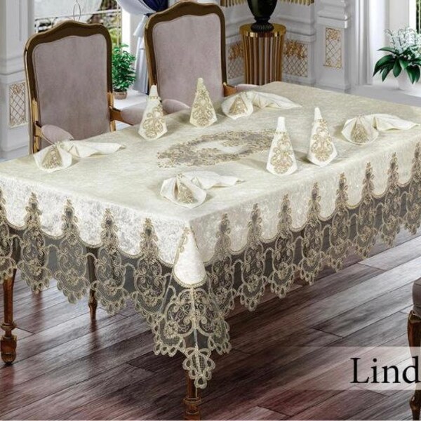 Lace Tablecloth - Etsy