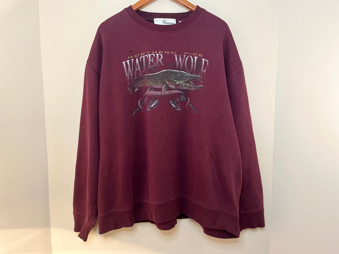 Y2K Burgundy Northern Pike Pullover Sweatshirt by Penman's I Size L-XL ...