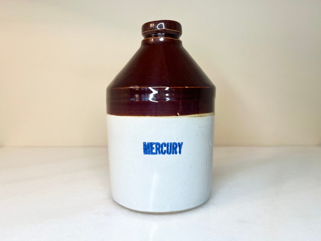 Antique Stoneware Jug | Mercury Stamped Apothecary Medical Container ...