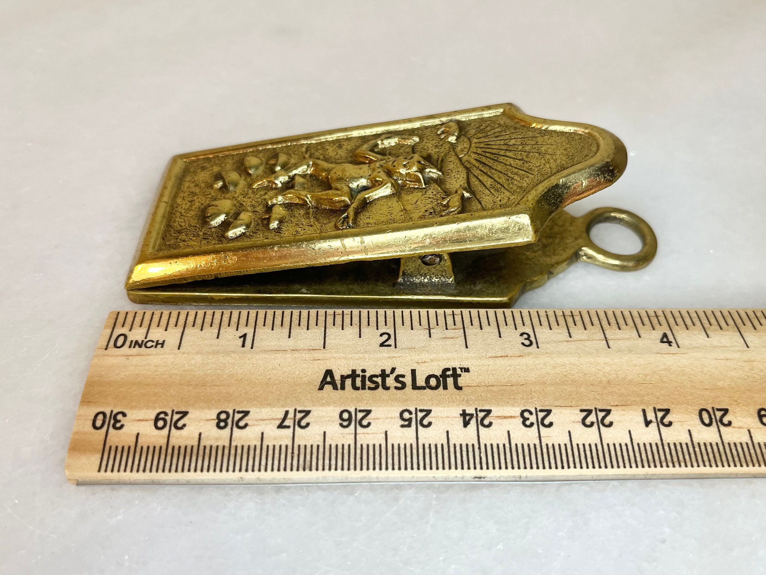 Midcentury Brass Wall Hanging Note Clip Cornish Mythology Pixie Design ...