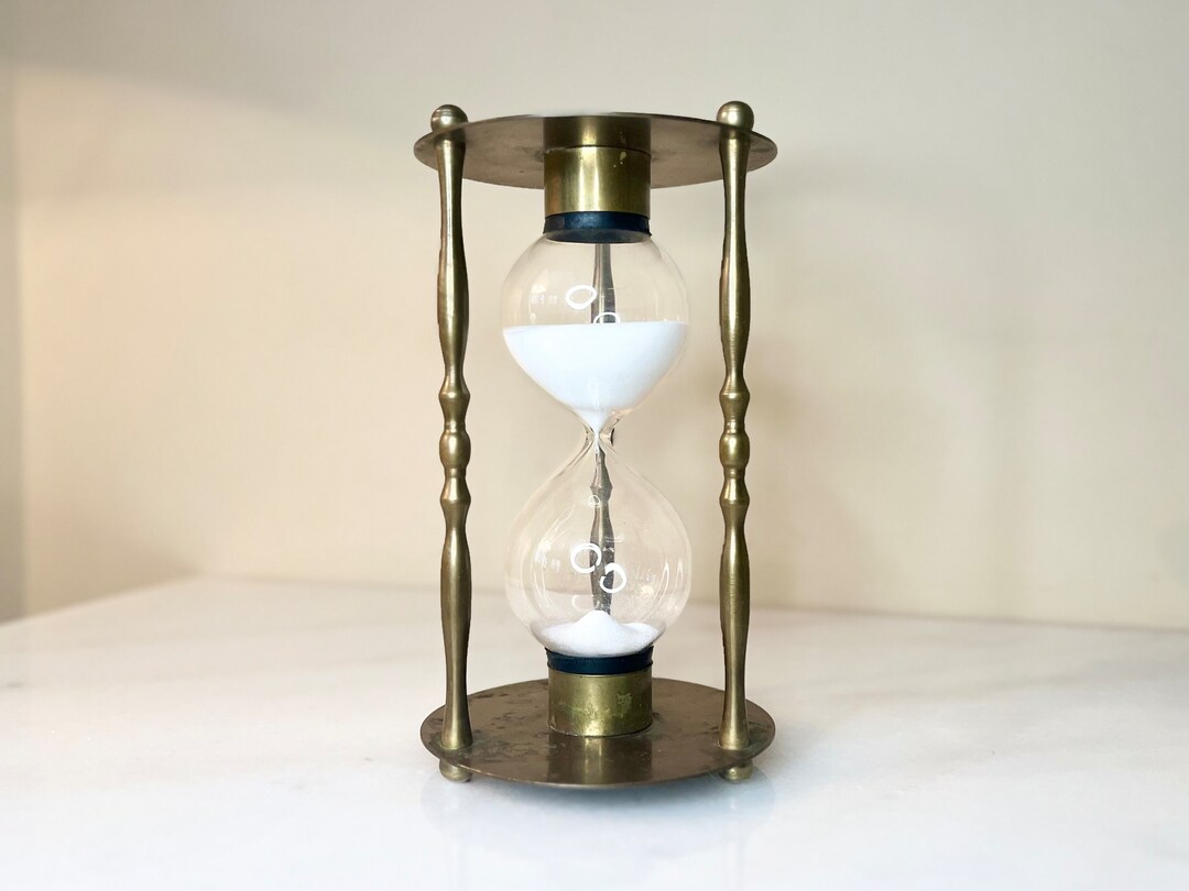 Vintage Brass Hourglass Sand Timer Decor Piece | 6 1/2” Height - Etsy