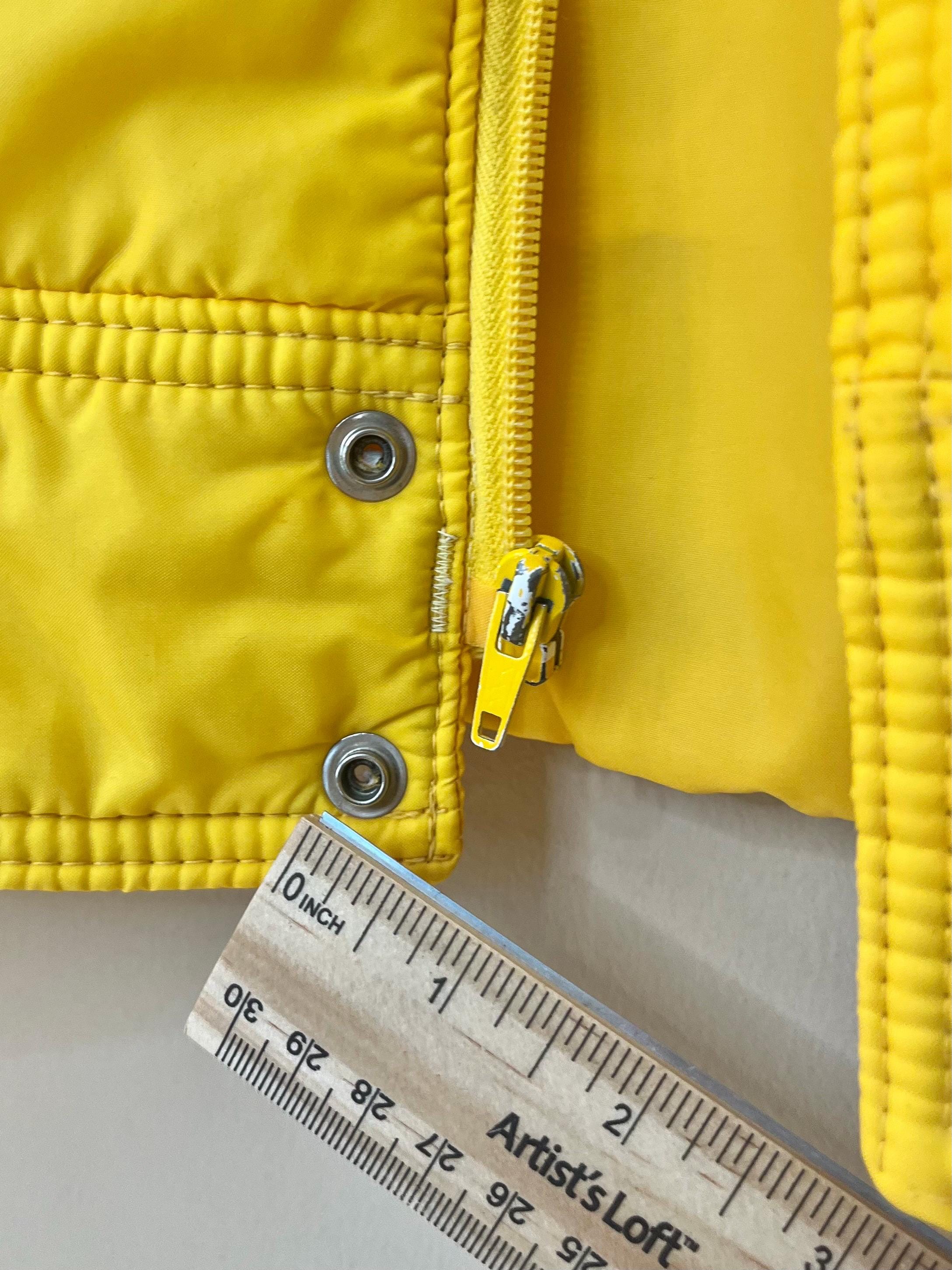 80s Bright Yellow Cropped Puffer Jacket by White Stag Action Sports ...