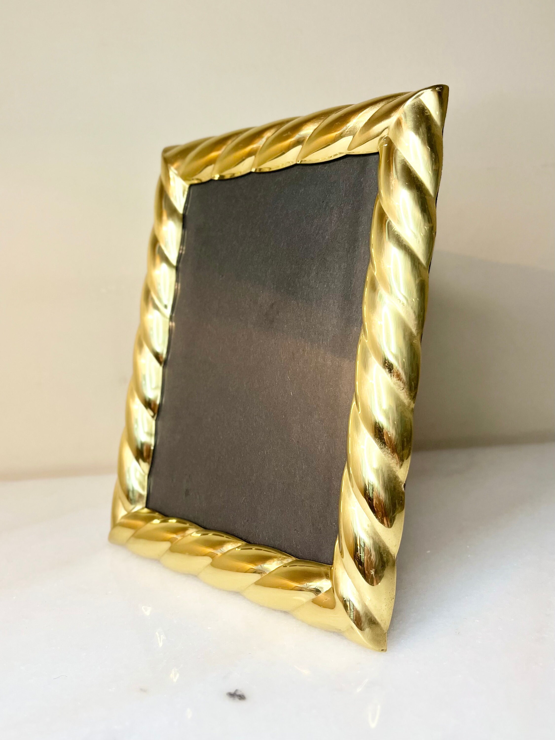 80s Retro Solid Brass French Twist Frame 5x7 Photo - Etsy