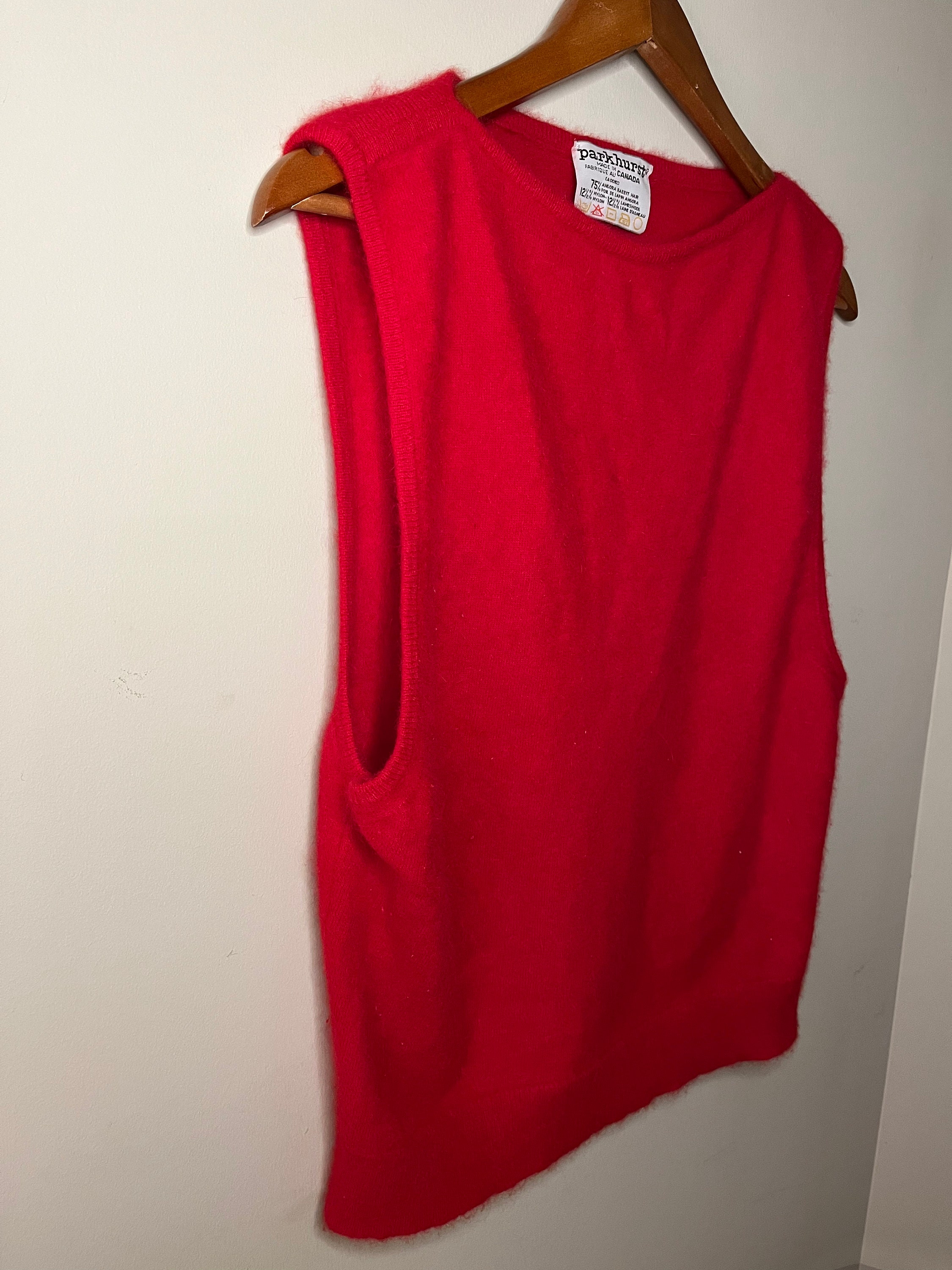 80s Red Angora Lambswool Vest | Parkhurst, Made in Canada, Size S - Etsy