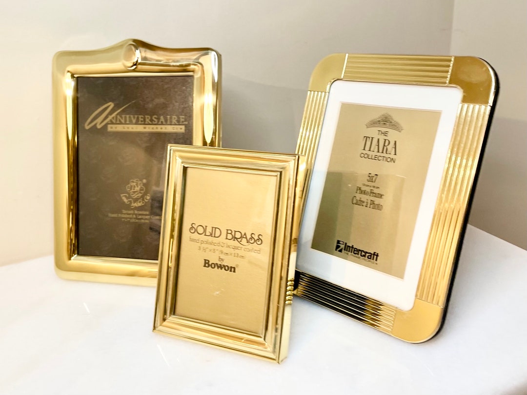 80s Brass Deco Revival Tabletop Photo Frames | Various Styles Available ...