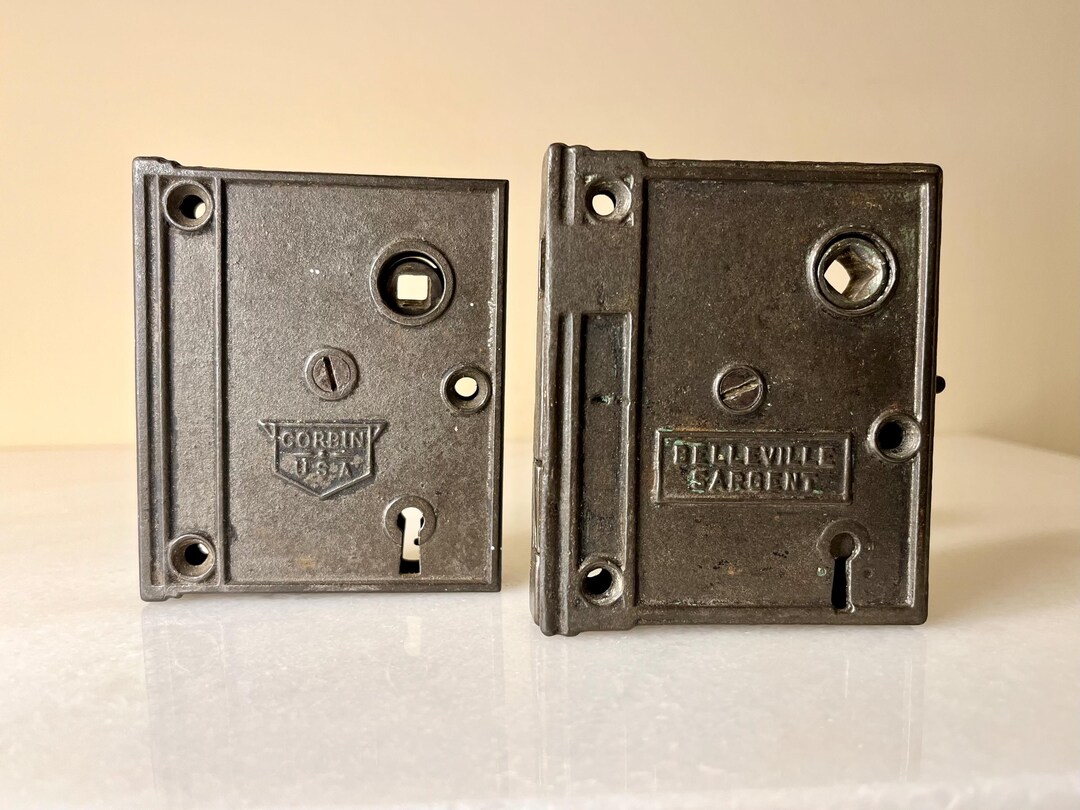Pair of Antique Salvaged Cast Iron Door Rim Locks - Etsy