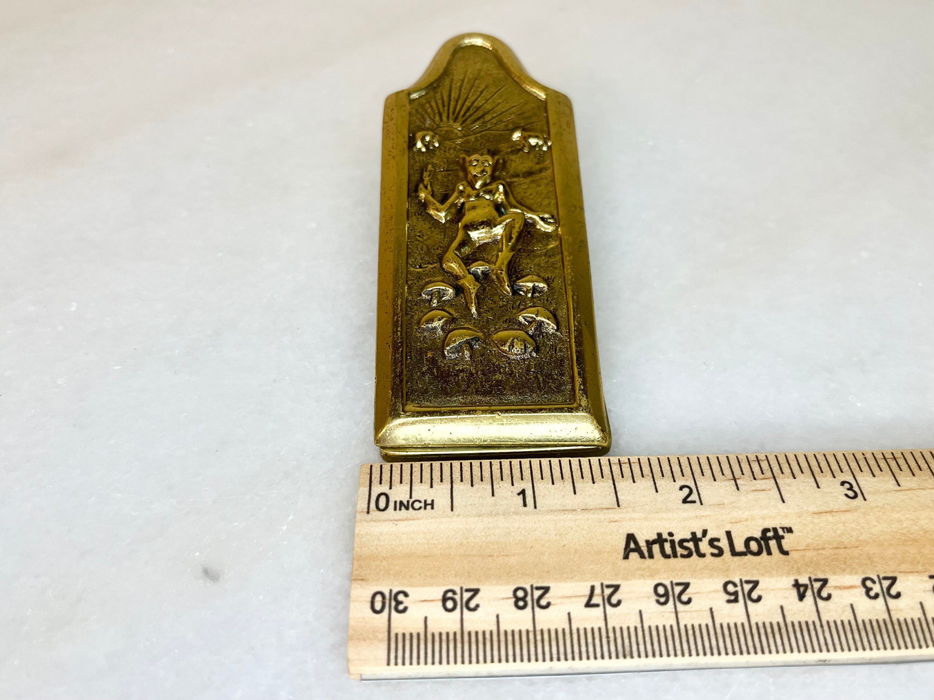 Midcentury Brass Wall Hanging Note Clip Cornish Mythology Pixie Design ...