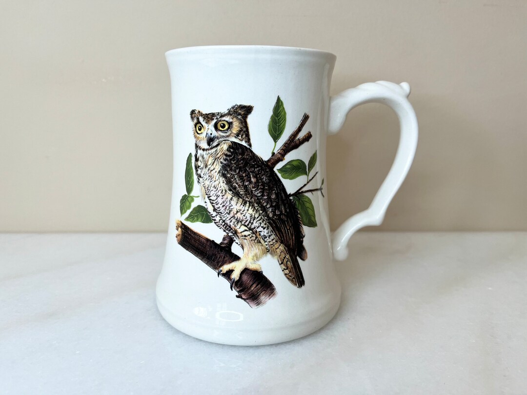 Ceramic Tankard Mug Great Horned Owl Image by Tracardie - Etsy