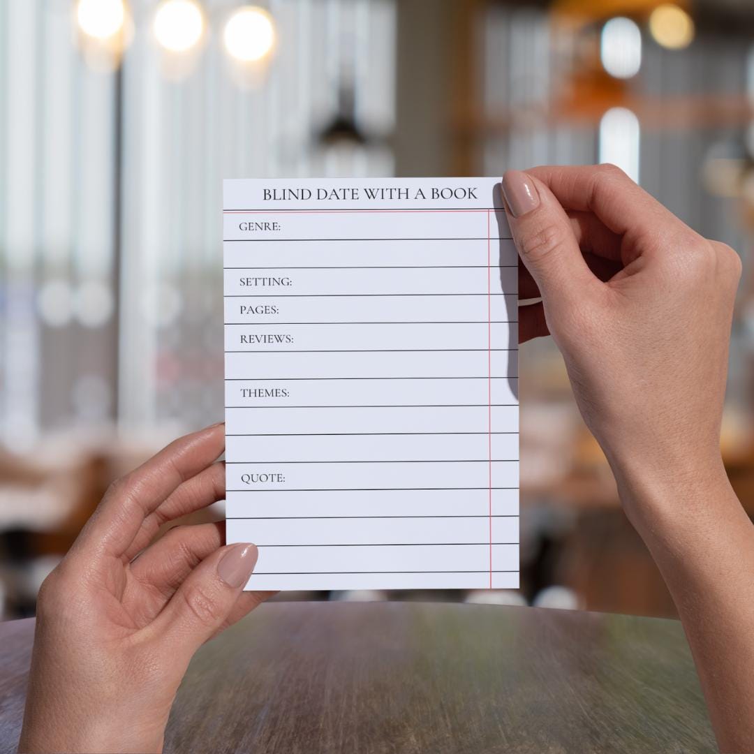 Blind Date With A Book Card: Printable Library Template (PDF Download ...