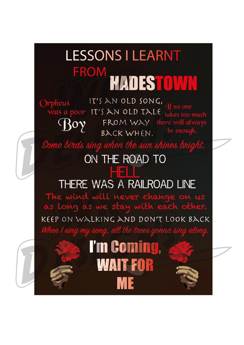 Hadestown Musical Theatre Poster: Lessons I Learnt, Broadway West End ...