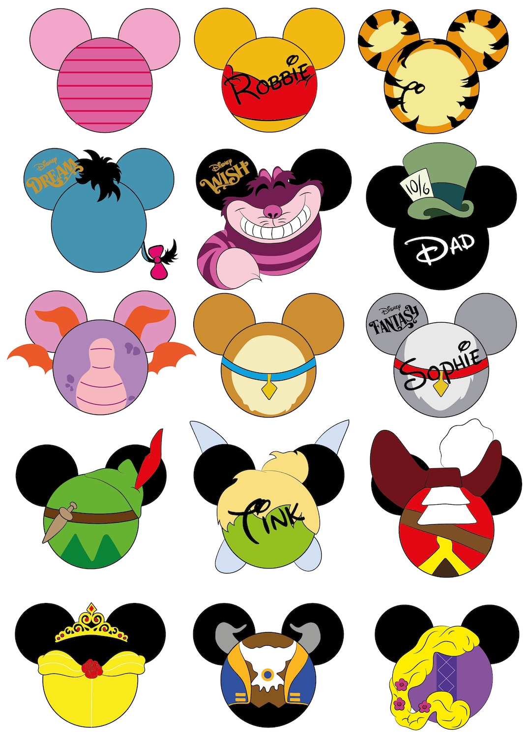 Mickey Head Character Magnets, Disney Cruise Line Character Magnets ...