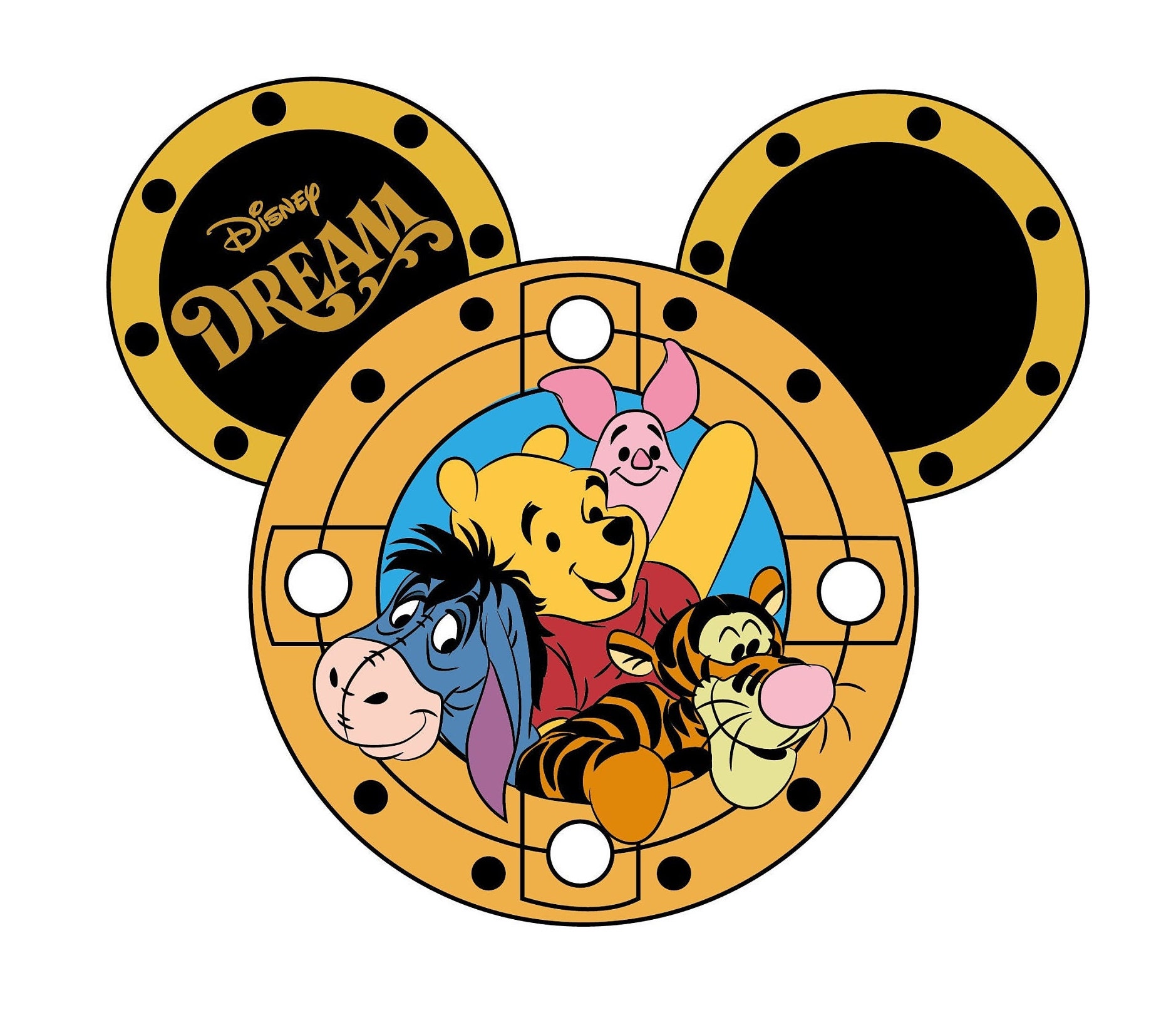 Winnie the Pooh & Friends in Mickey Porthole Magnet Disney - Etsy Canada