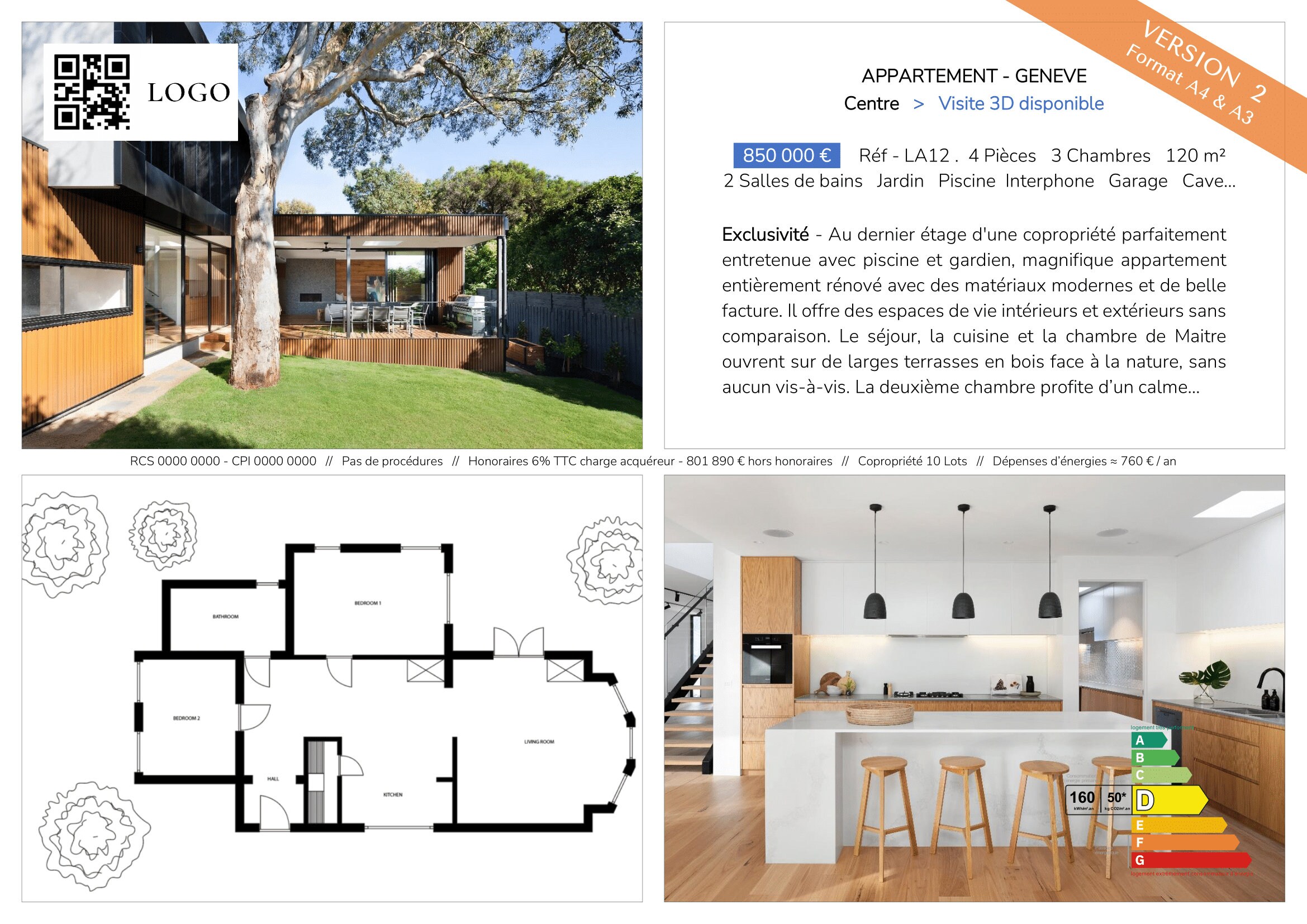 Model Geneva Editable Real Estate Showcase Sheet A4 Instant Download ...