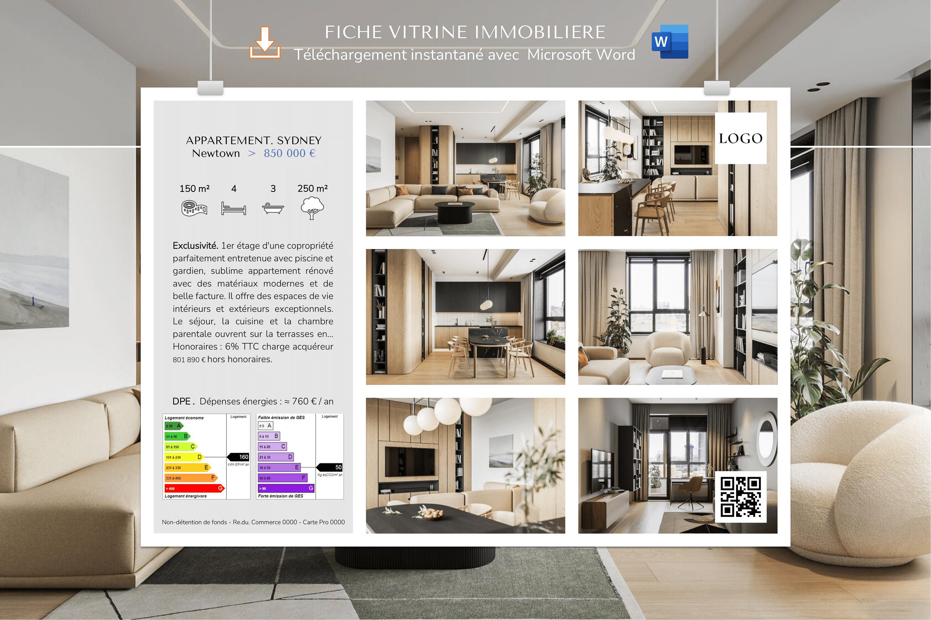 Sydney Template - Editable Real Estate Showcase Sheet - A4 and A3 ...