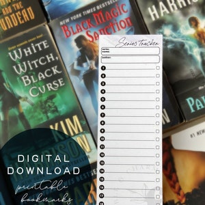 Book Series Tracker Printable Bookmark, Reading List Bookmark Printable ...