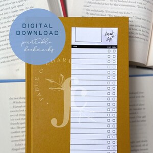 Reading List Bookmark Printable, Bookmark Book Tracker Printable Book ...