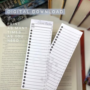 Book Series Tracker Printable Bookmark, Reading List Bookmark Printable ...