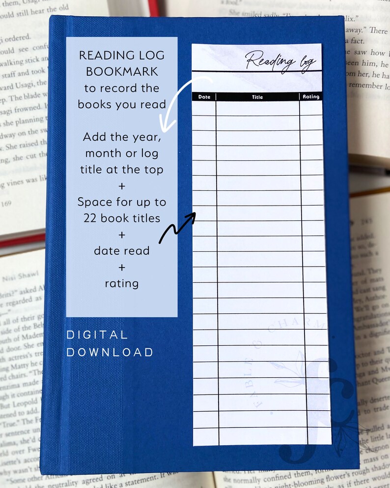 Reading Log Bookmark Printable - Library Card Book Tracker - Bookmark ...