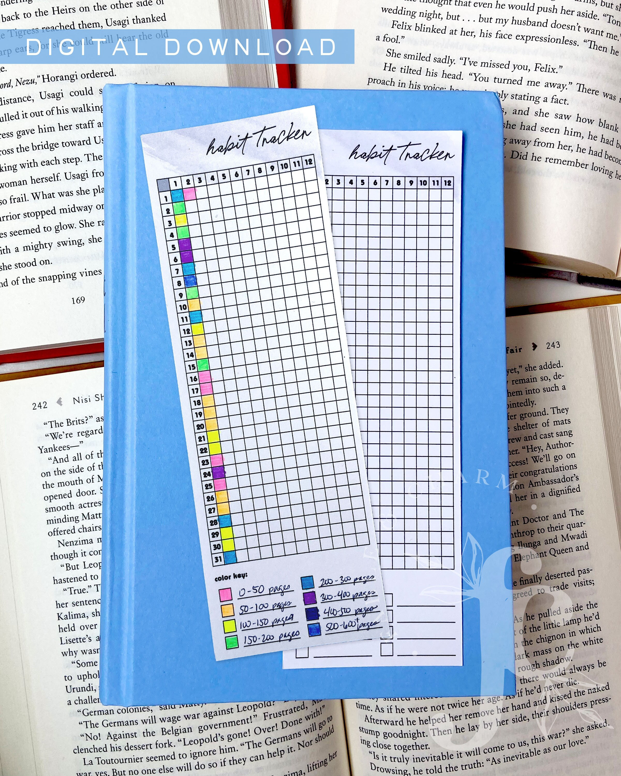 Habit Tracker Printable Bookmark Reading Tracker Bookmark Download ...