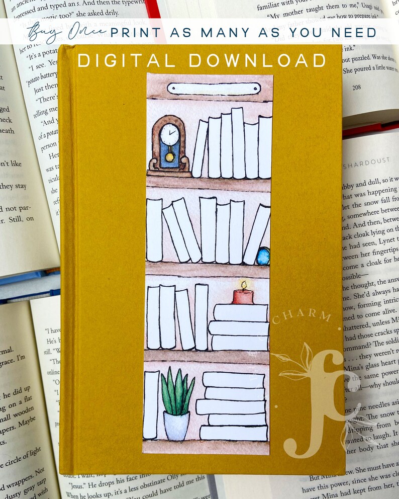 Book Tracker Bookmark Printable; Bookshelf Bookmark (shelf 2 ...