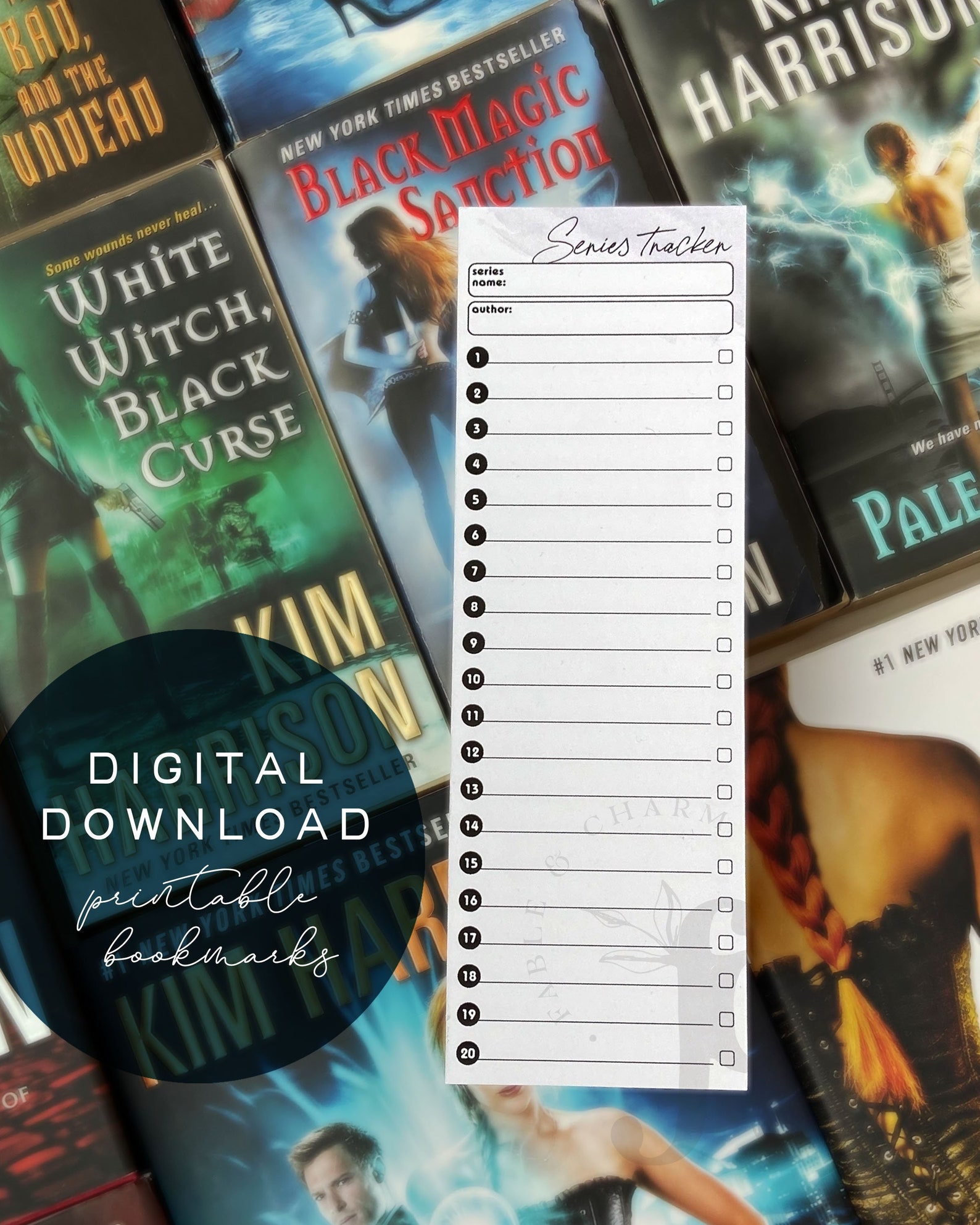Book Series Tracker Printable Bookmark, Reading List Bookmark Printable ...