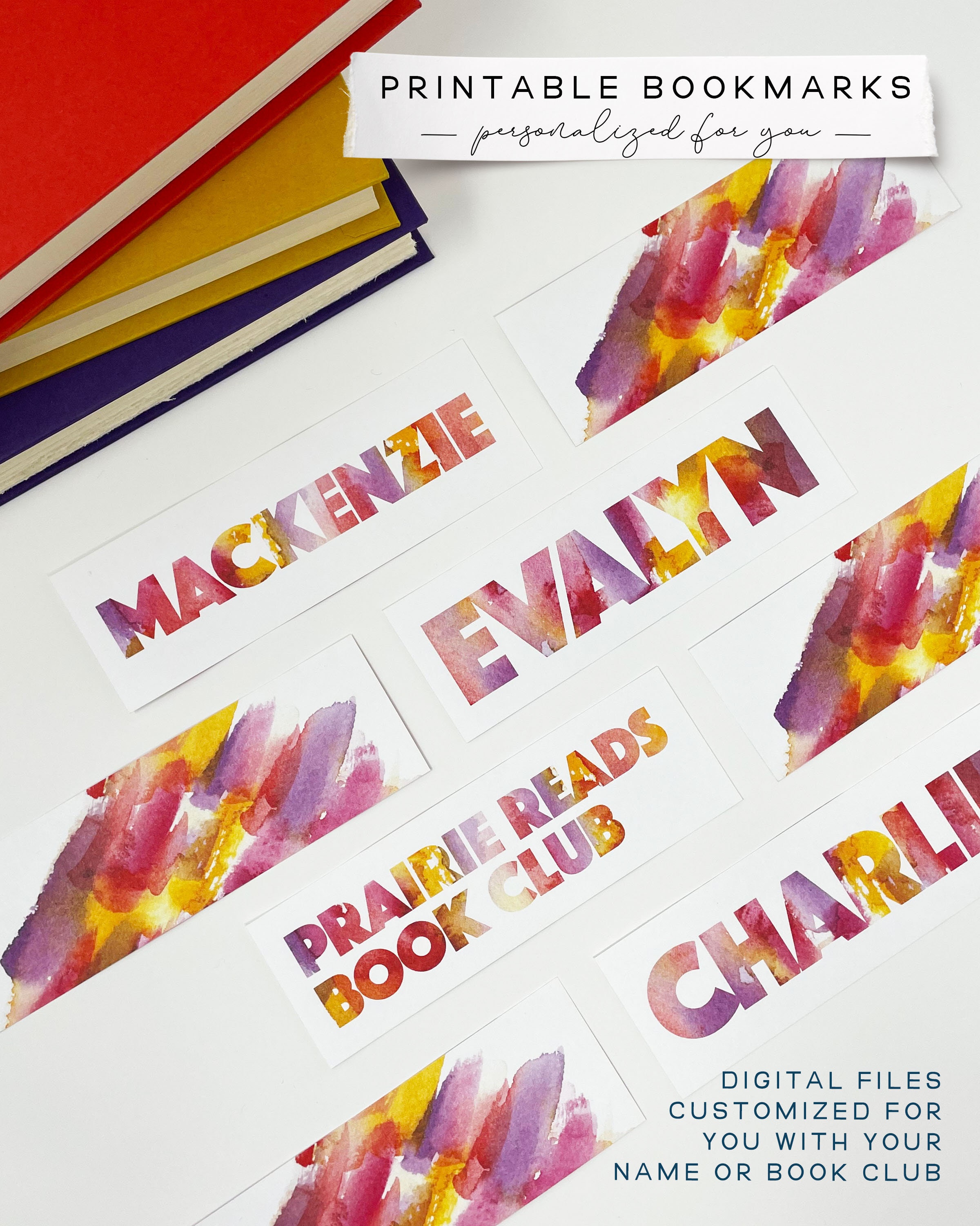 Printable Name Bookmarks Custom Name Bookmark Personalized - Etsy