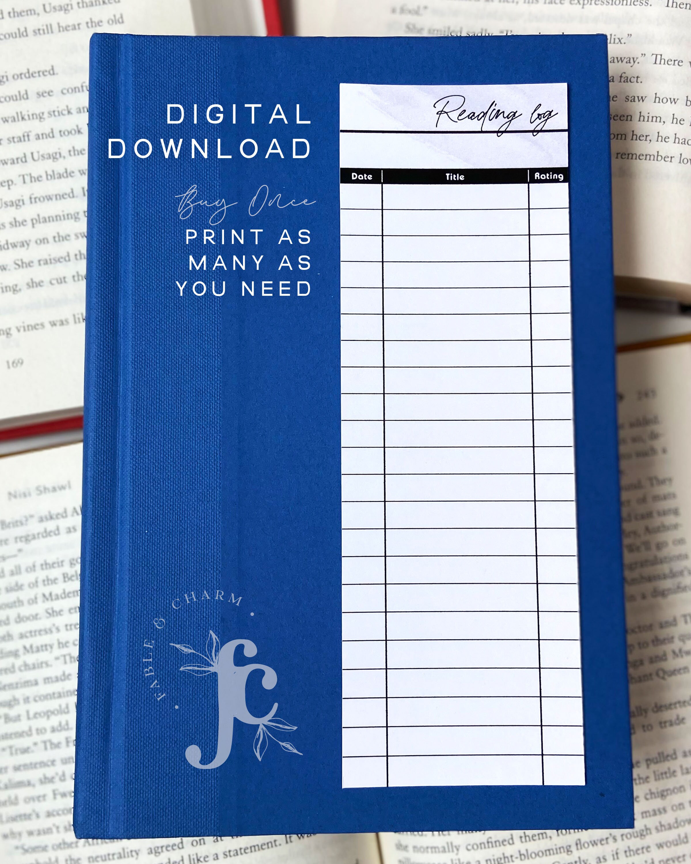 Reading Log Bookmark Printable Library Card Book Tracker - Etsy