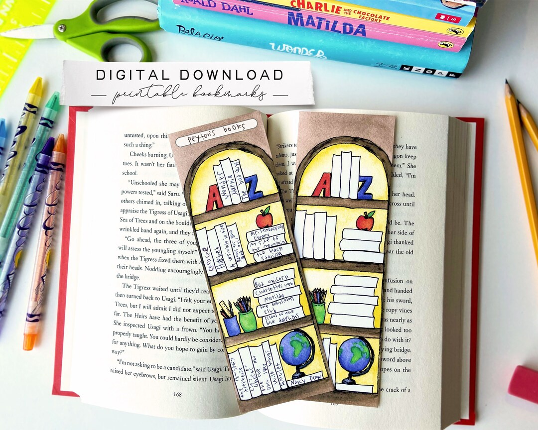 Classroom Bookmarks for Teachers - Bookshelf Bookmark Printable ...
