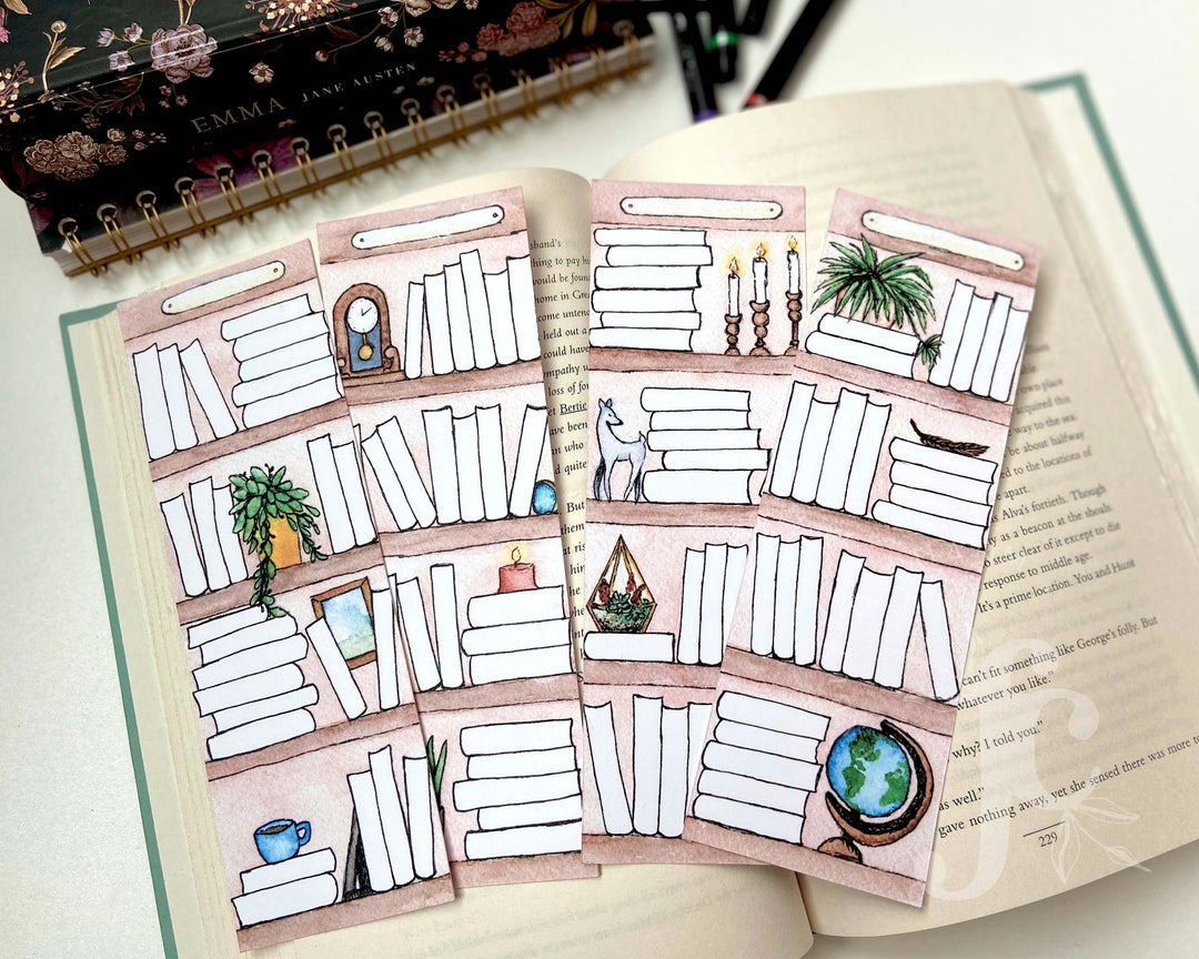Bookshelf Bookmark Tracker, Reading Tracker Bookmark, Cozy Bookmark ...